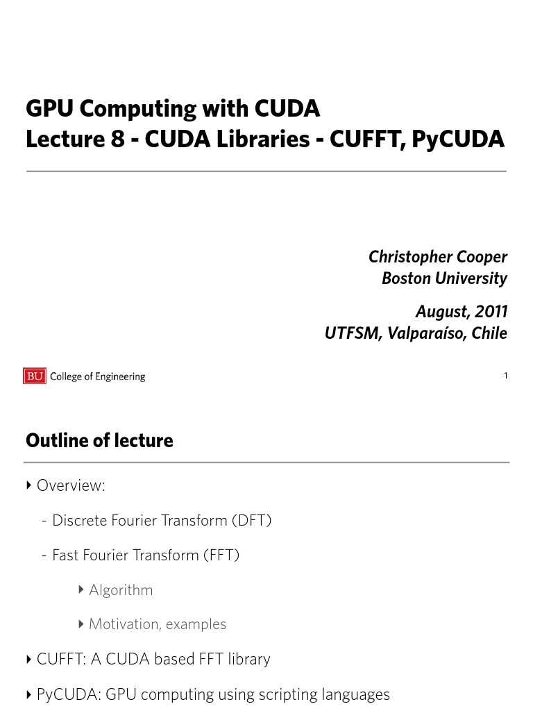 Fast Fourier Transforms on GPUs Using CUDA and Python: An Introduction ...