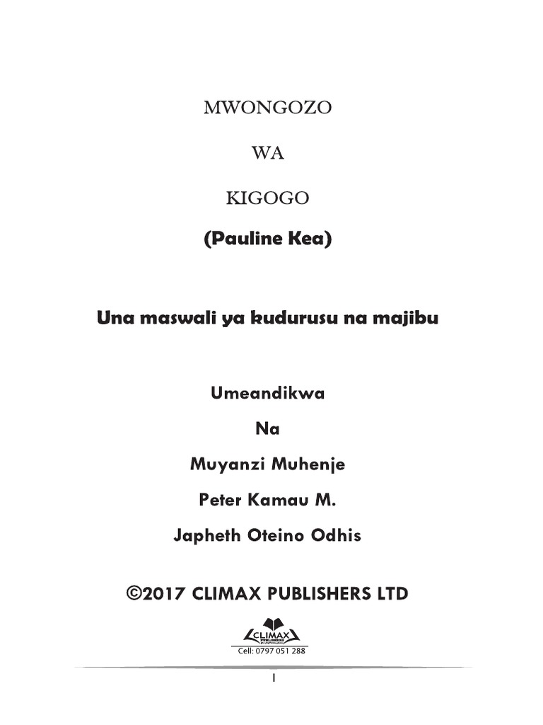 Kigogo 2017 | PDF