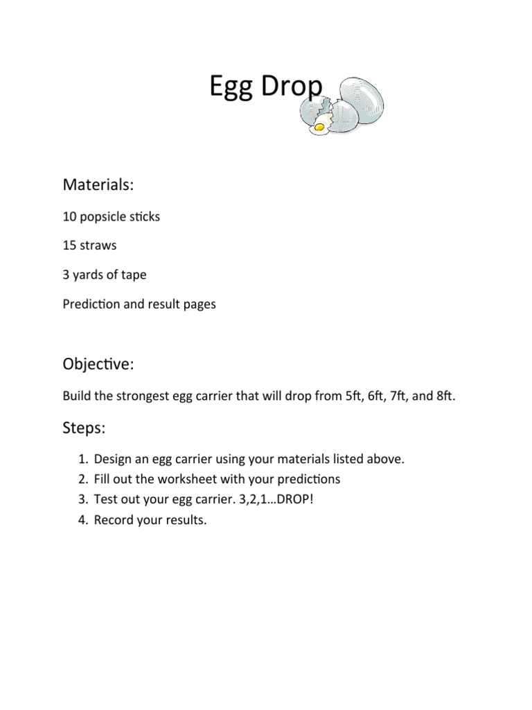 Egg Drop: Materials | PDF