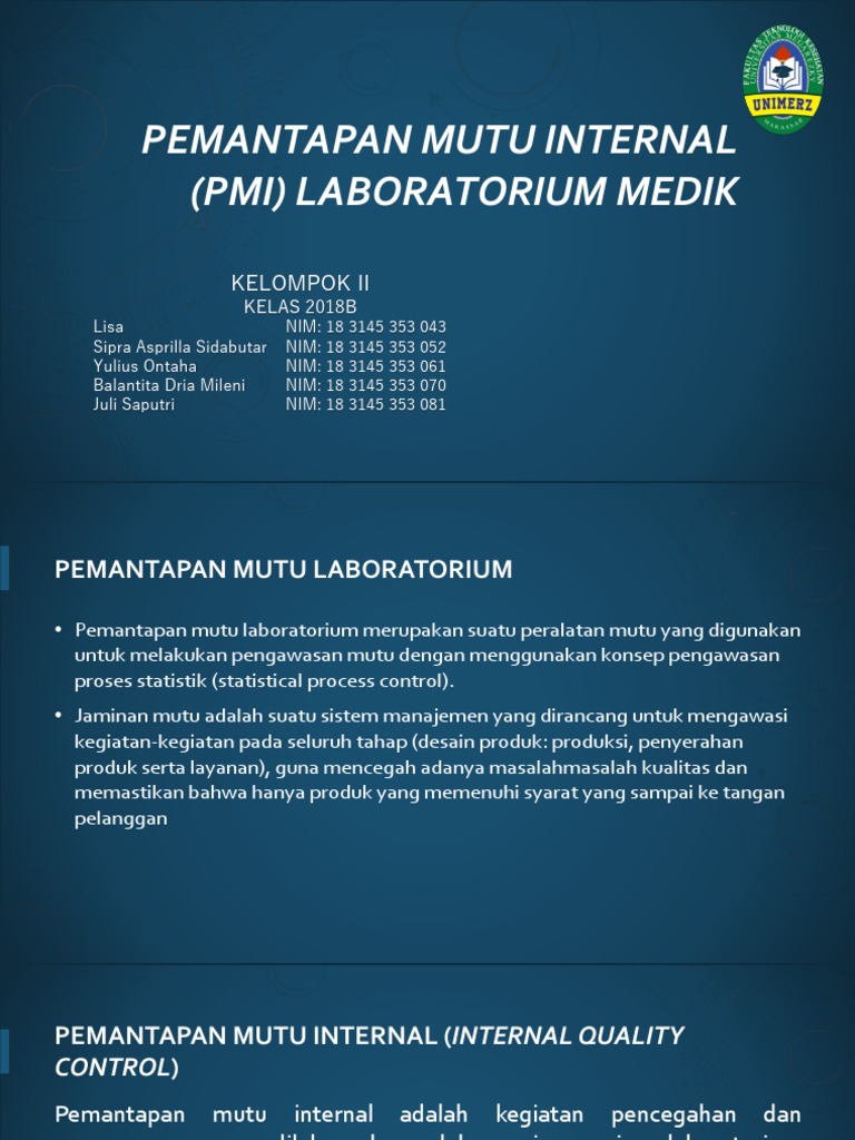 PEMANTAPAN MUTU INTERNAL DI LABORATORIUM MEDIK | PDF
