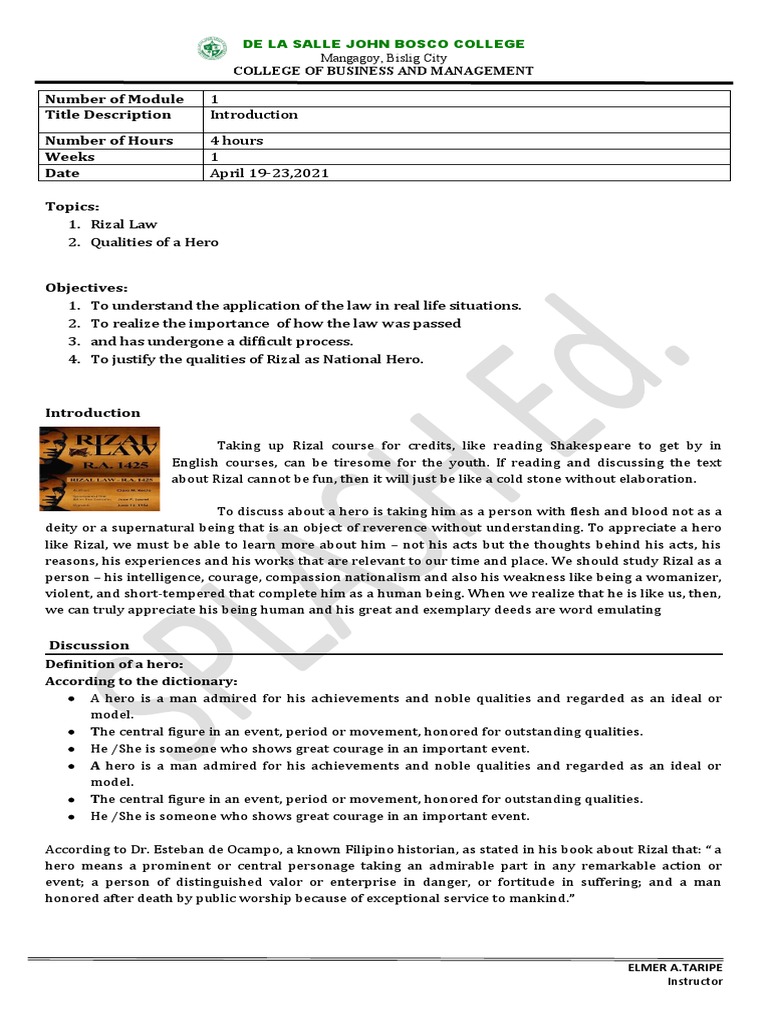 Chapter 1.rizal Life | PDF | Philippines