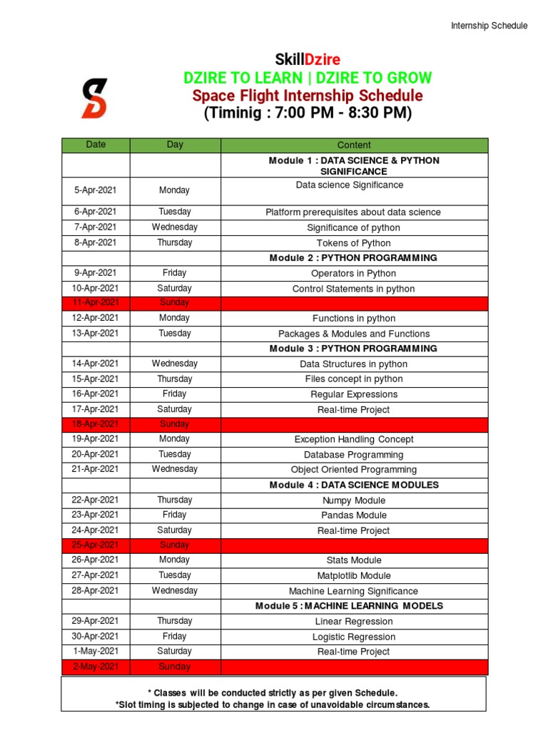 DSML Python Course Content Skilldzire | PDF | Python (Programming ...