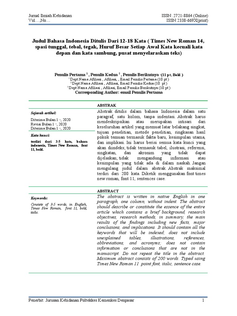 Template Artikel Jik | PDF