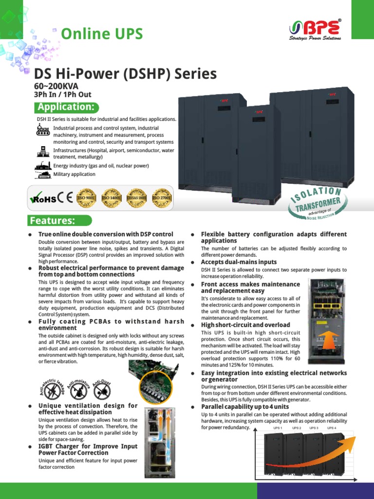 DSHP Series 60-200KVA Catalogue | PDF | Mains Electricity | Electric Power