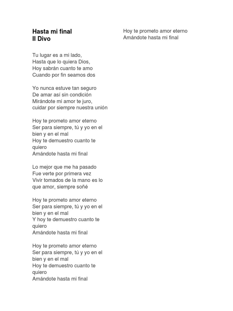 Hasta Mi Final | PDF