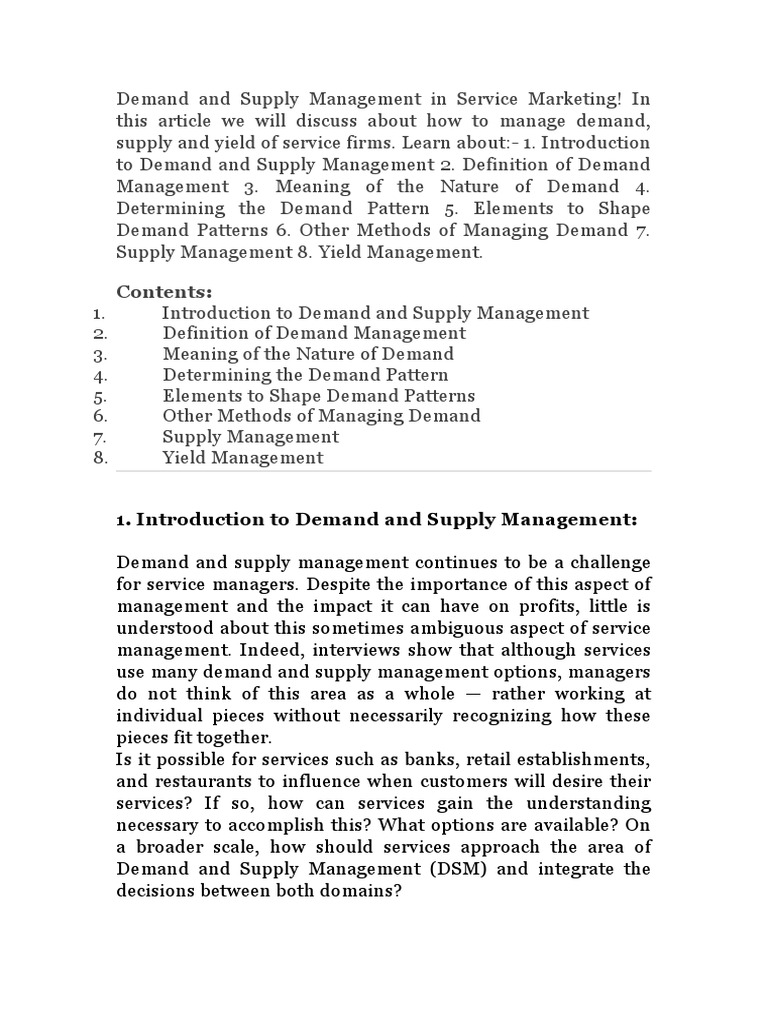 Demand and Supply in Service Marketing | PDF | Demand | Business Economics