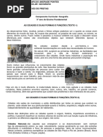 Avaliação Geografia Funções Da Cidade | PDF