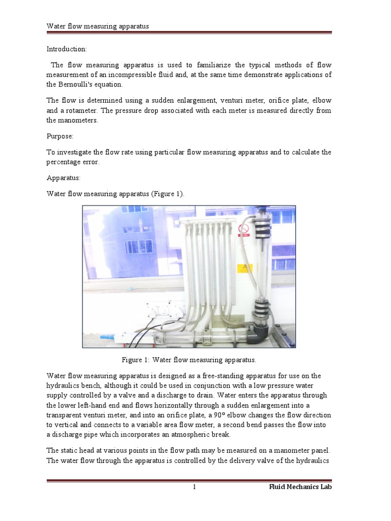 Measuring Water Flow Using Various Apparatus: An Analysis of Flow Rates ...
