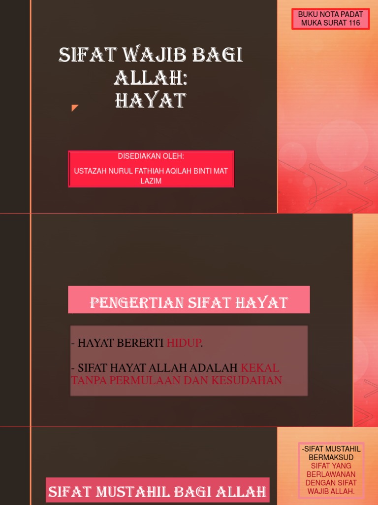 Sifat Wajib Bagi Allah Hayat | PDF