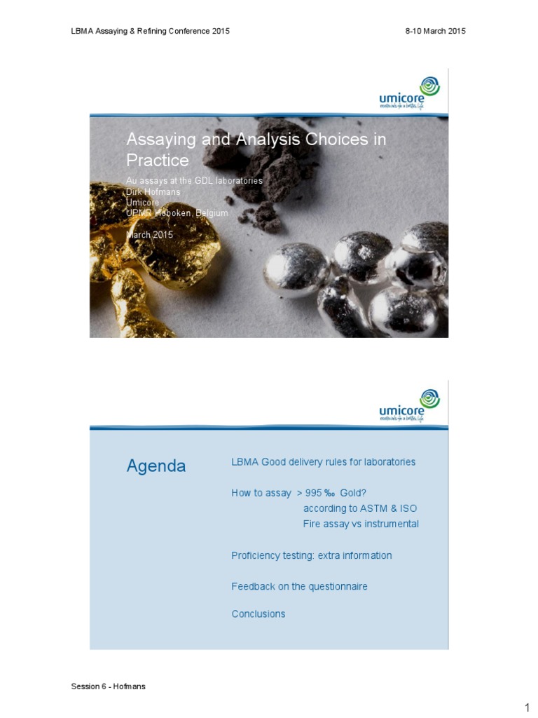 An Overview of Assaying Methods and Standards for Refined Gold Between ...