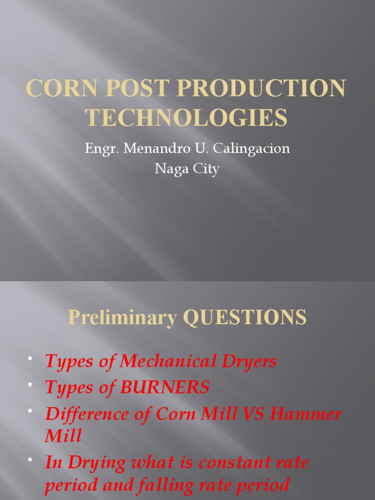 Corn Drying and Milling Technologies | PDF | Clothes Dryer | Maize