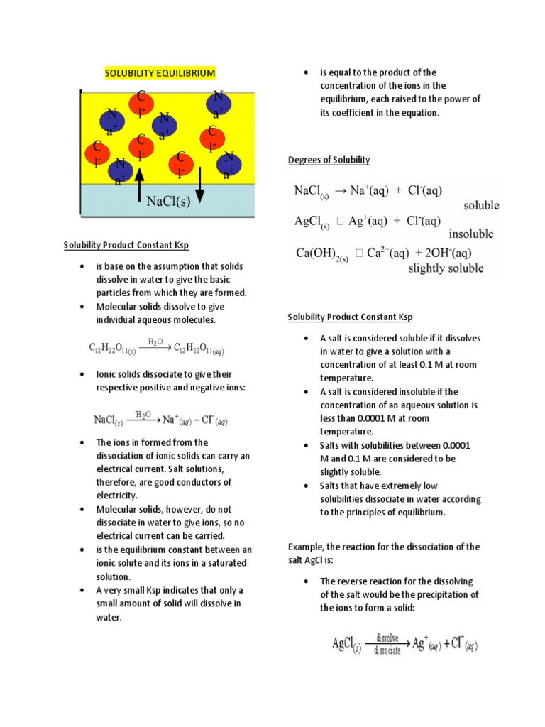 2 - Solubility Equilibrium | PDF | Dissociation (Chemistry) | Solubility