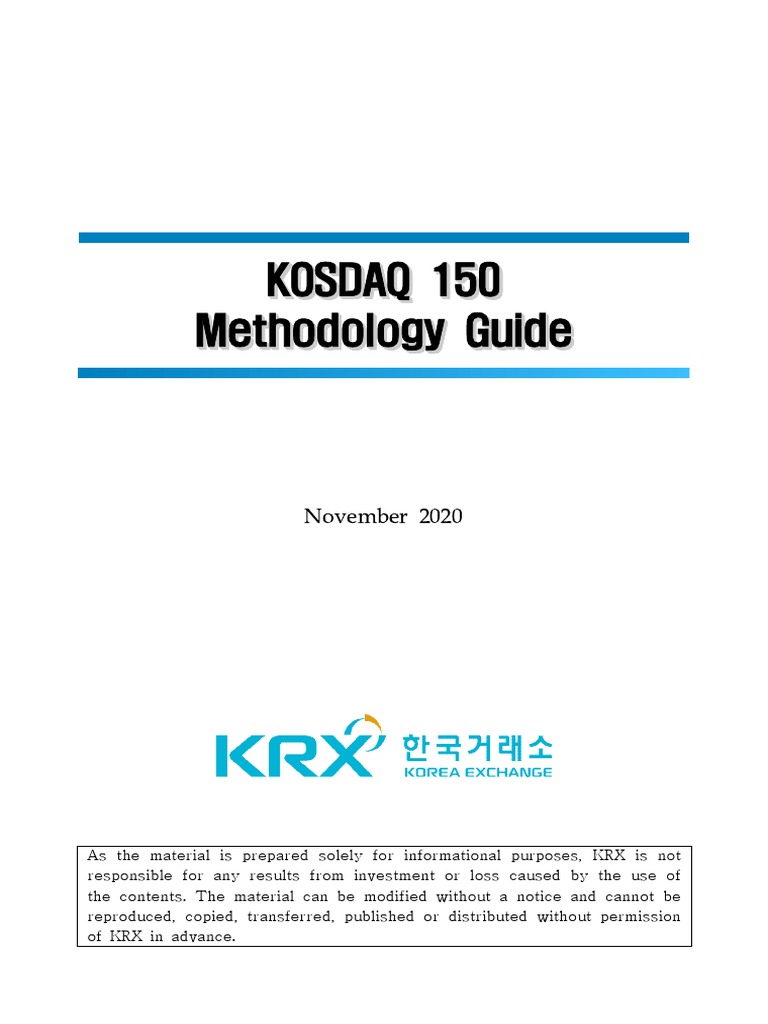 Kosdaq 150 Methodology Guide: November 2020 | PDF | Stock Market Index ...