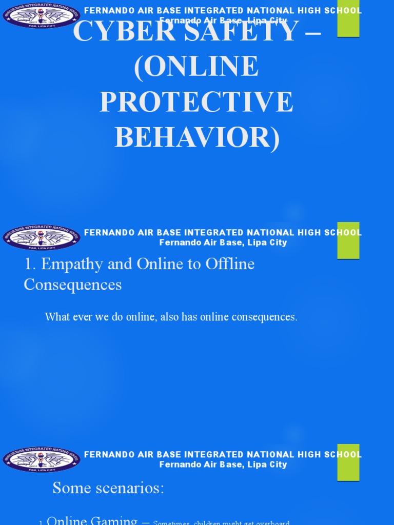 Guidelines for Protecting Children's Cyber Safety: Recognizing Online ...