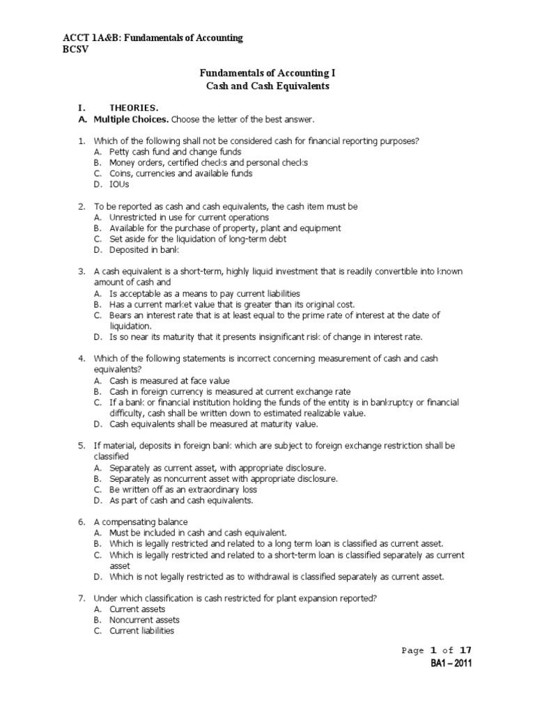 Handout - Cash | PDF | Cheque | Debits And Credits