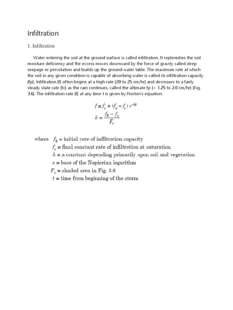 Infiltration | PDF | Surface Runoff | Rain