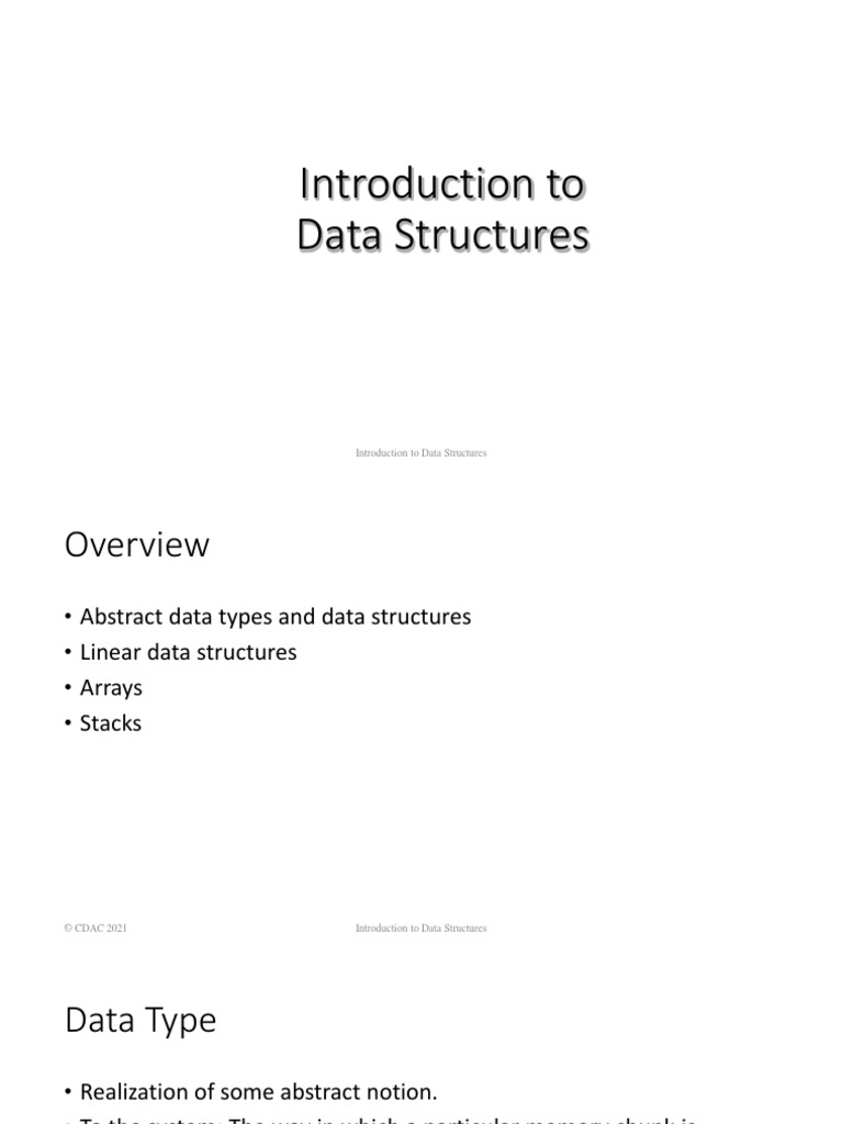 2 Introduction To Data Structures and Stack | PDF | Data Structure | Data Type