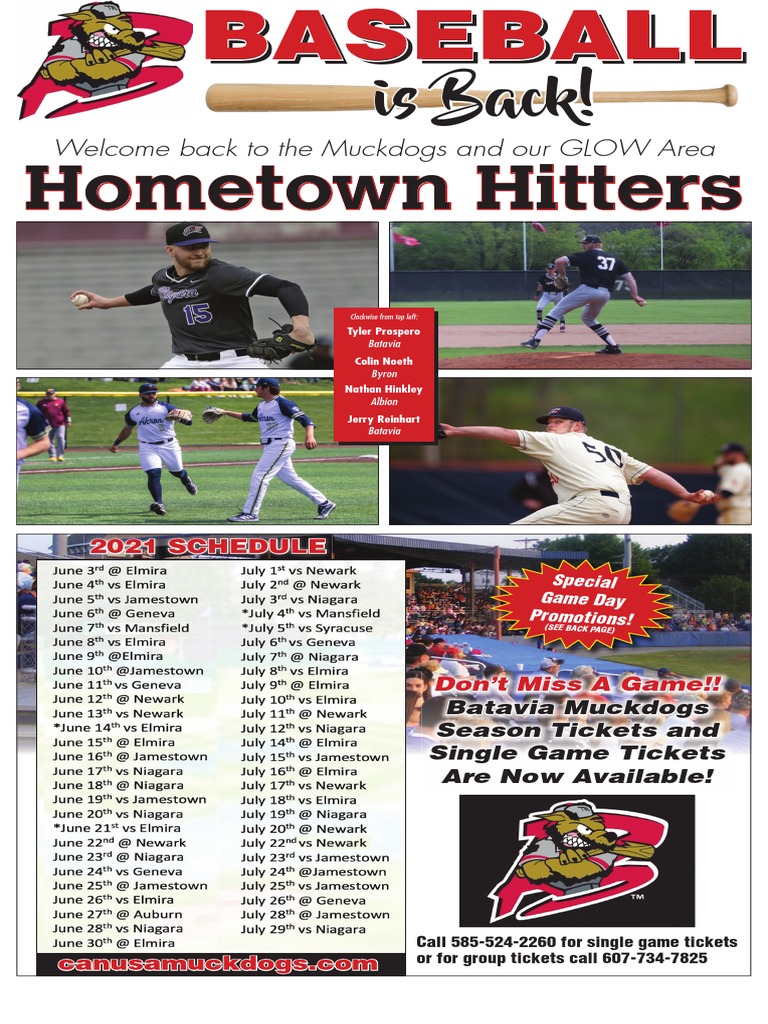 Batavia Muckdogs 2021 | PDF | Major League Baseball | Ball And Bat Games