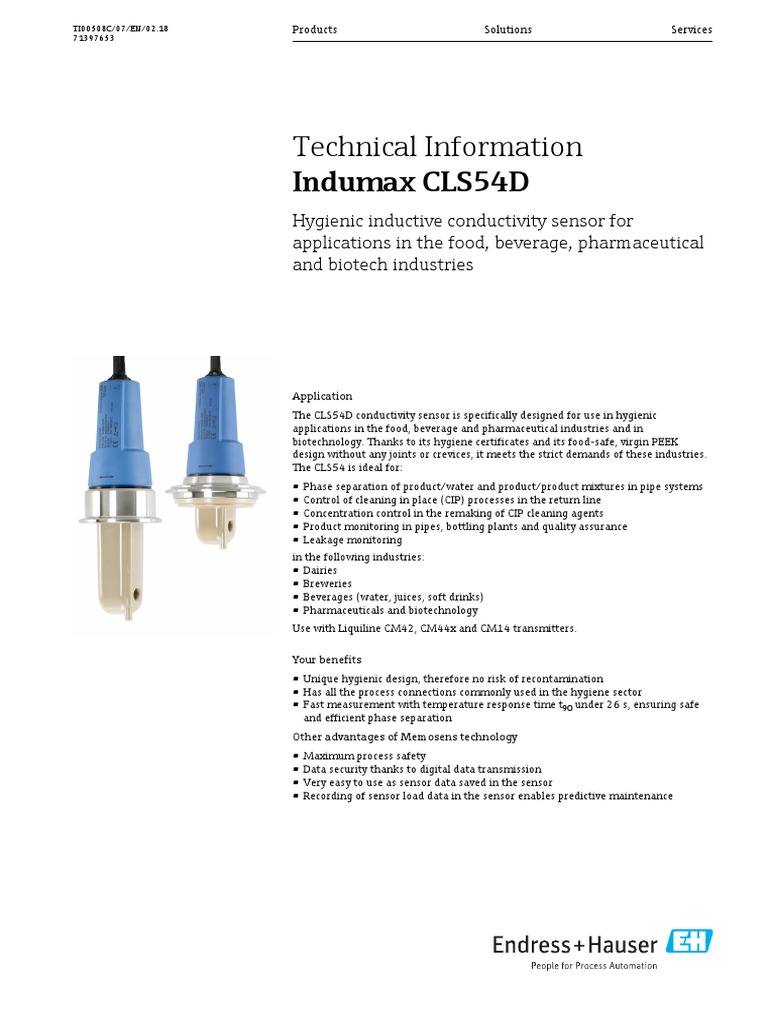 Indumax CLS54D EN - 0218 | PDF | Calibration | Sensor