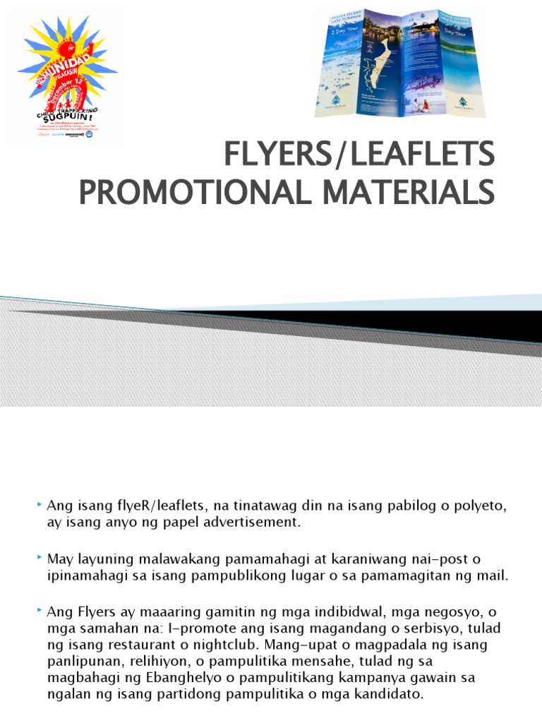 Flyers Leaflets Promotional Materials | PDF