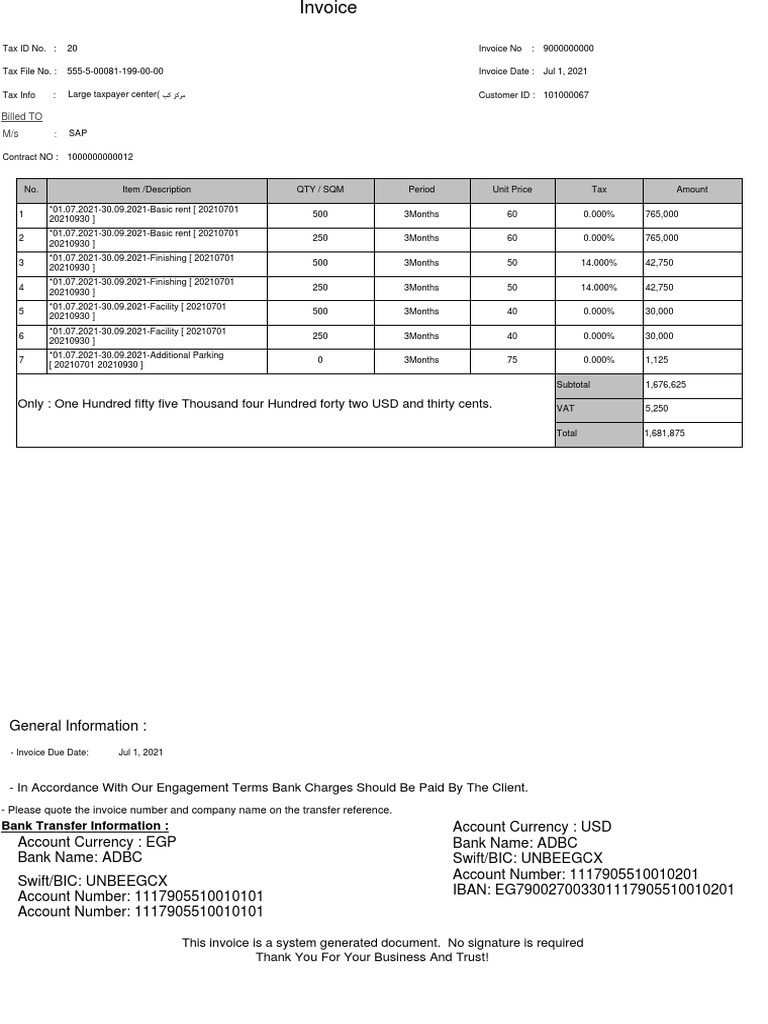 15d0cd60 15511 | PDF | Wire Transfer | Invoice