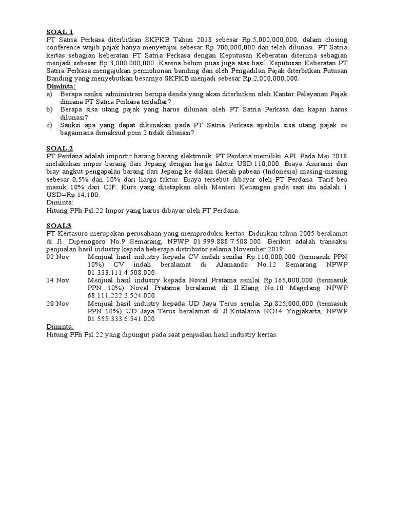 Latihan Soal Kup Dan PPH PSL.22 | PDF