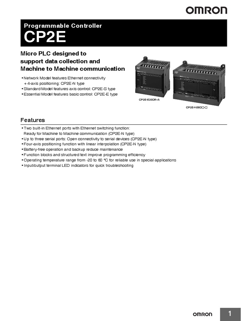 p145 Cp2e Datasheet en | PDF | Programmable Logic Controller | Input/Output