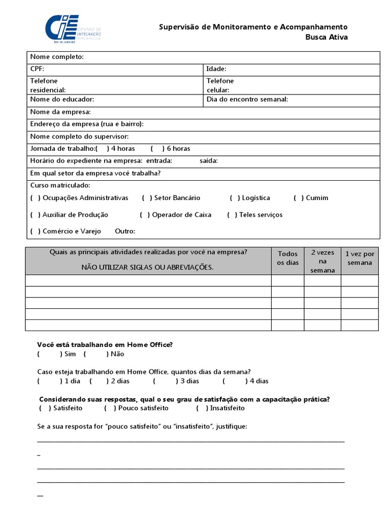 Formulário BUSCA ATIVA 2021 (2) | PDF