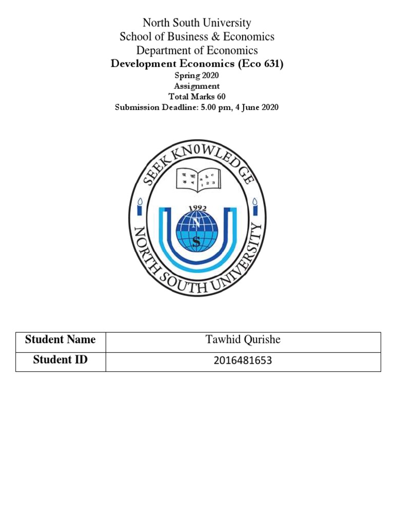 NSU ECO 631 Spring 2020 Assignment Solution | PDF | Economic Growth ... NSU ECO 631 Spring 2020 Assignment Solution | PDF | Economic Growth ...