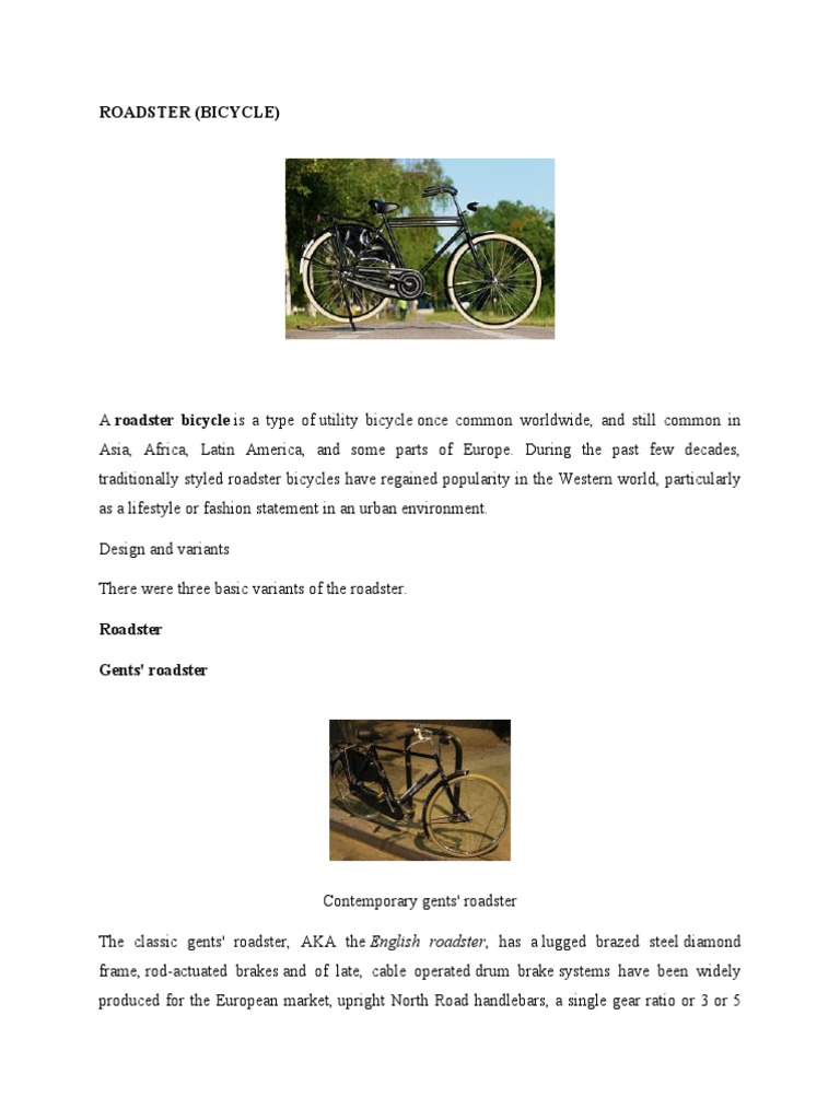 Roadster | PDF | Cycle Types | Vehicle Technology