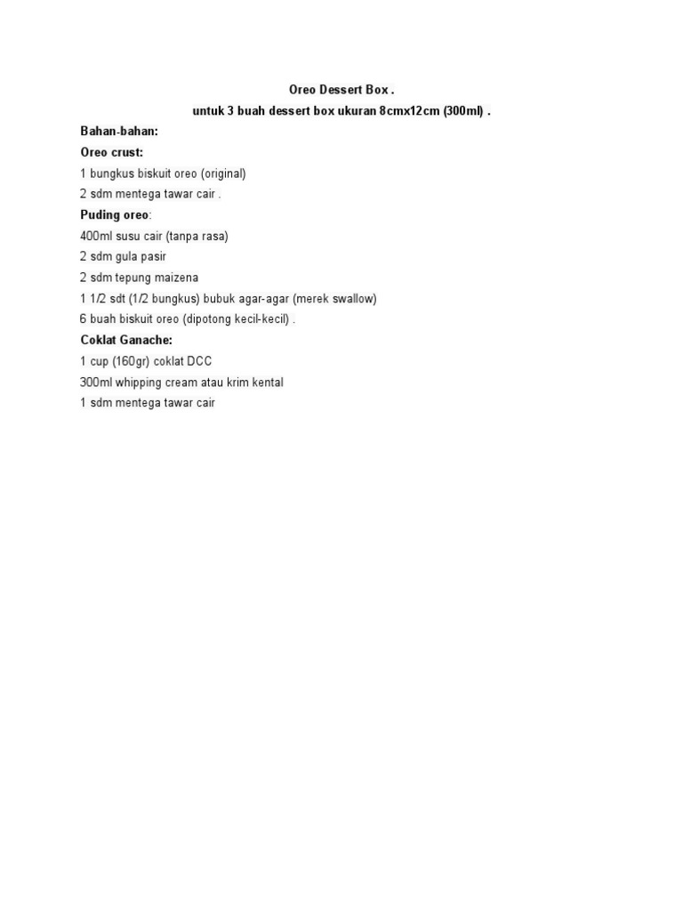 Oreo Dessert Box | PDF
