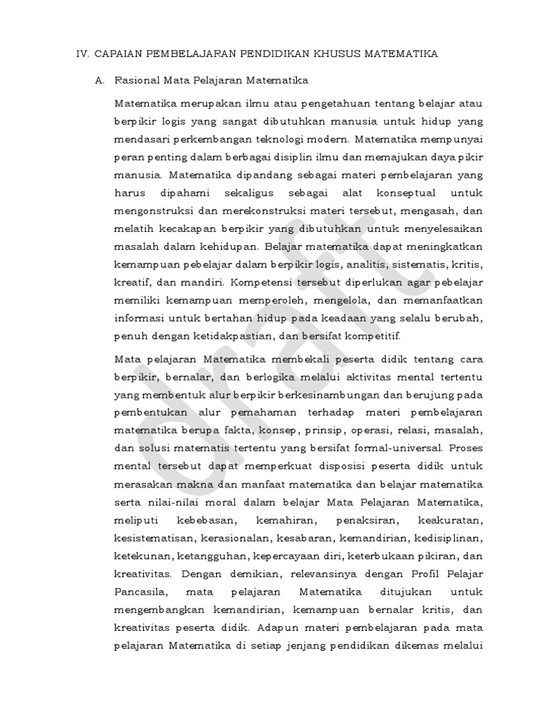 IV. CP PK Matematika | PDF