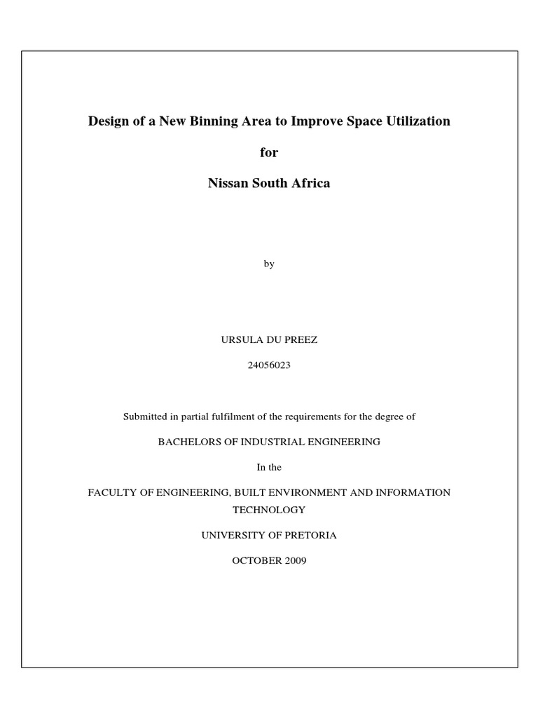 Optimizing Warehouse Binning Design | PDF | Nissan | Warehouse