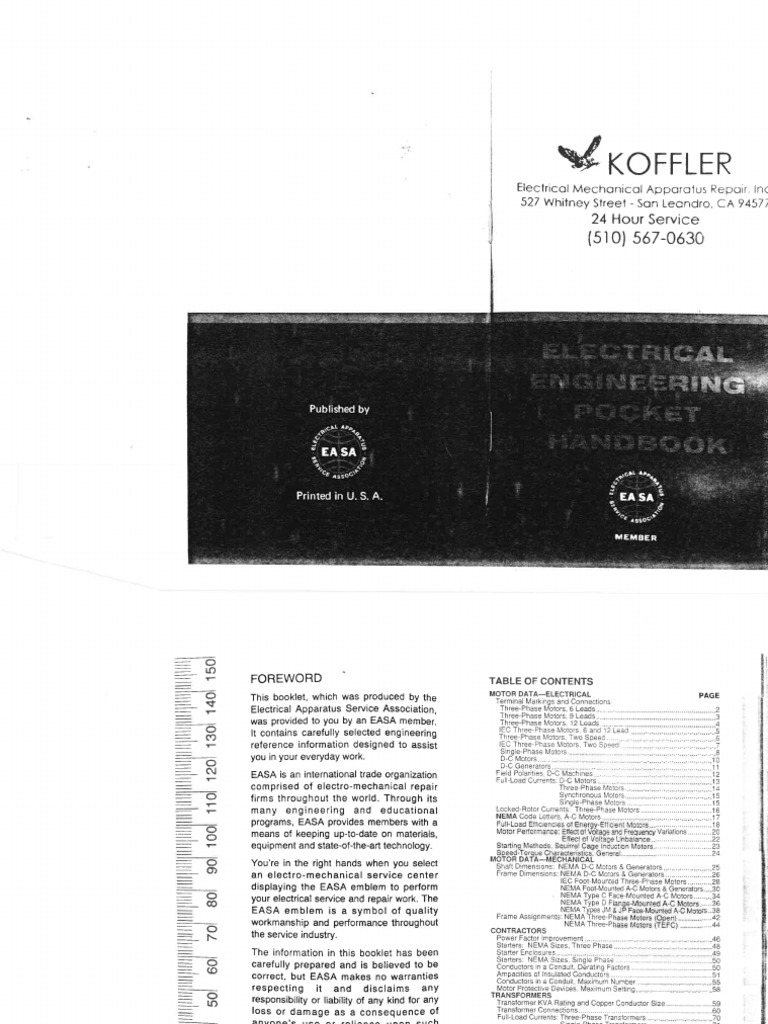 Electrical - Electrical Engineering Pocketbook Handbook - Koffler ...