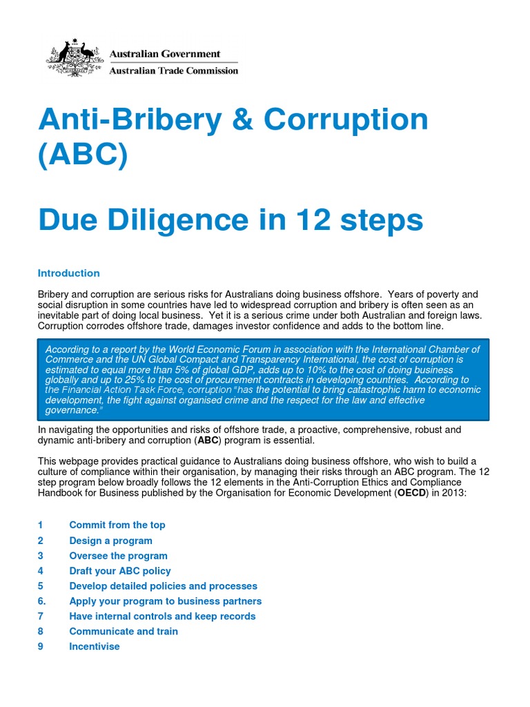 A Comprehensive 12-Step Anti-Bribery and Corruption Program: Guidance on Designing an Effective ...