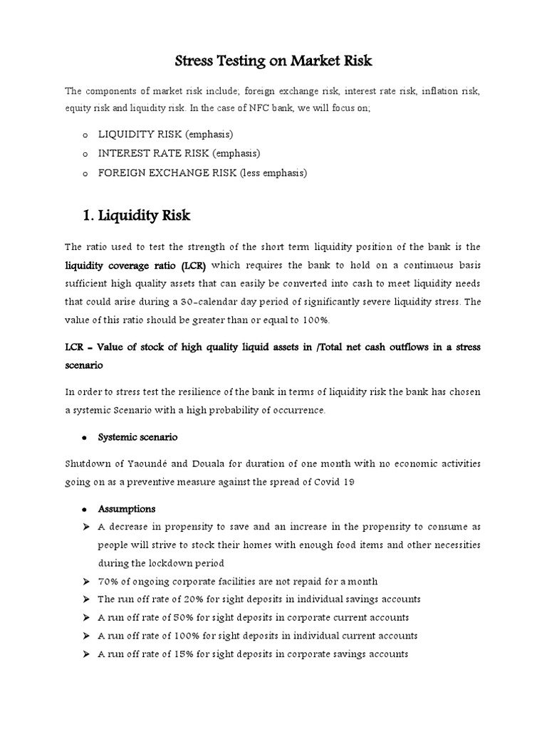 Stress Testing On Market Risk | PDF | Market Liquidity | Liquidity Risk