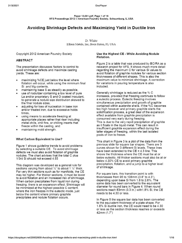 Avoiding Shrinkage Defects and Maximizi.. | PDF