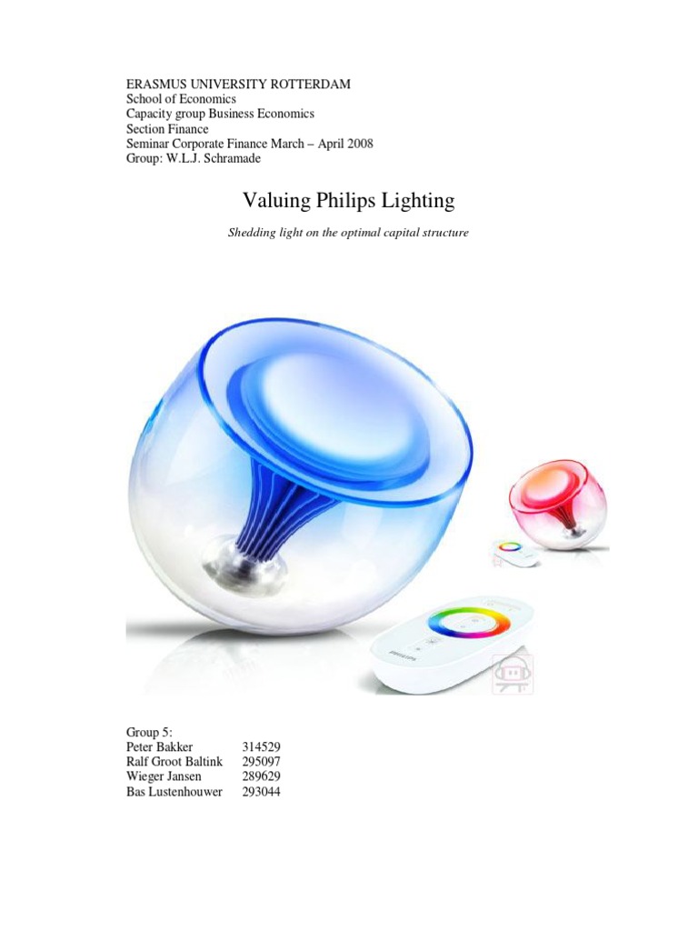 Final Version TPgroup5 Philips Lighting | PDF | Cost Of Capital ...
