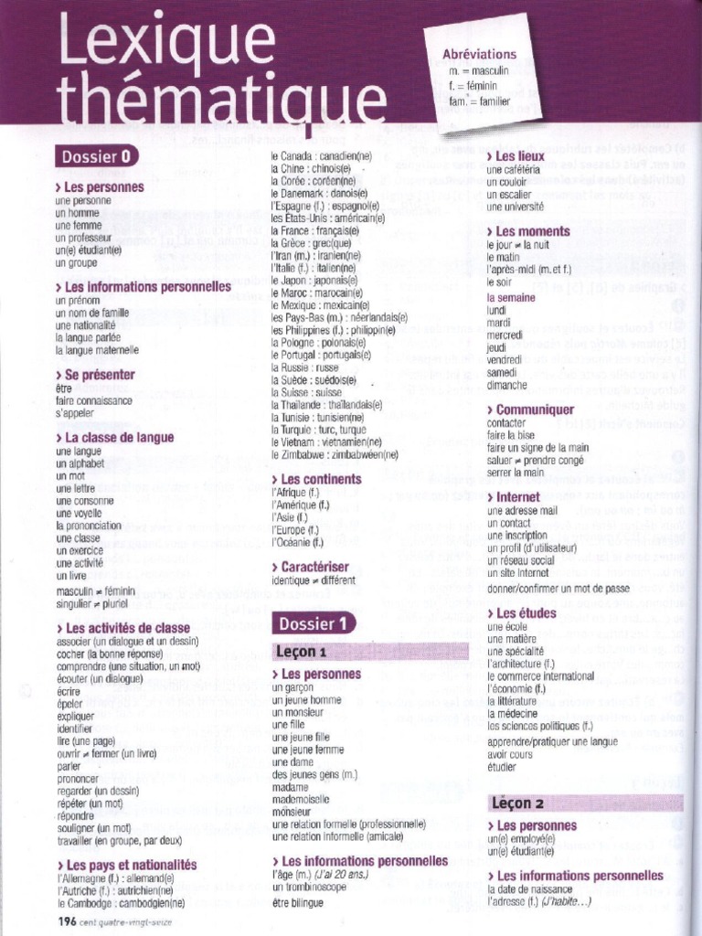 Alter Ego 1 Lexique | PDF