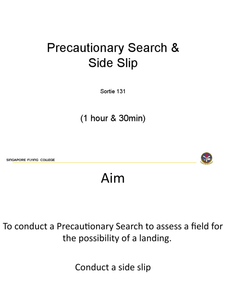 Precautionary Search and Side Slip Guide | PDF | Wound | Aircraft