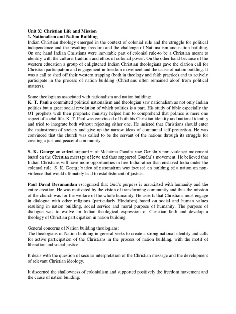 Unit X 1 Nationalism and Nation Building | PDF | Theology | Nationalism