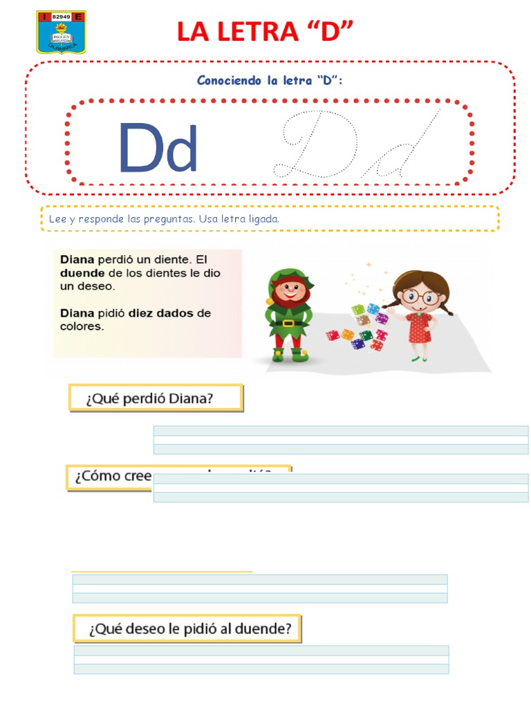N°1 Aprendiendo La Letra D | PDF