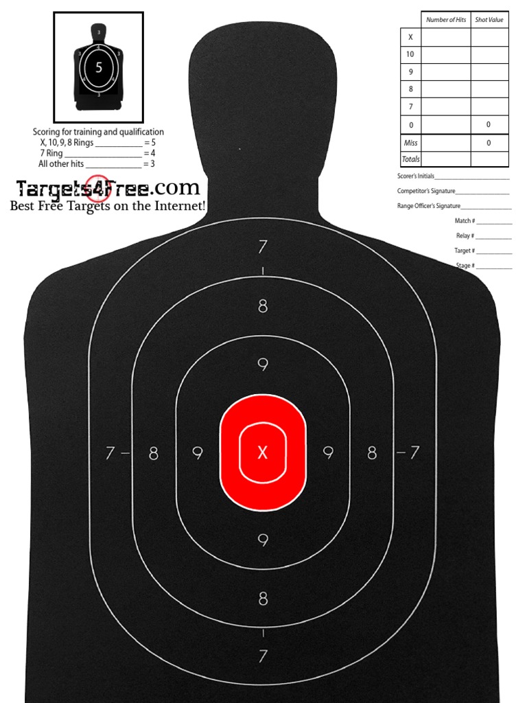 B29 Shooting Target Red Center Adapted by Targets4Free | PDF