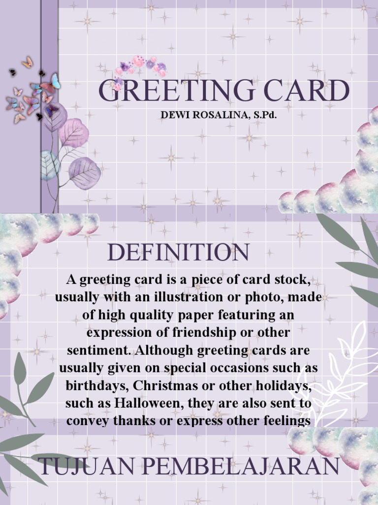 PowerPoint Greeting Card For Junior High School | PDF