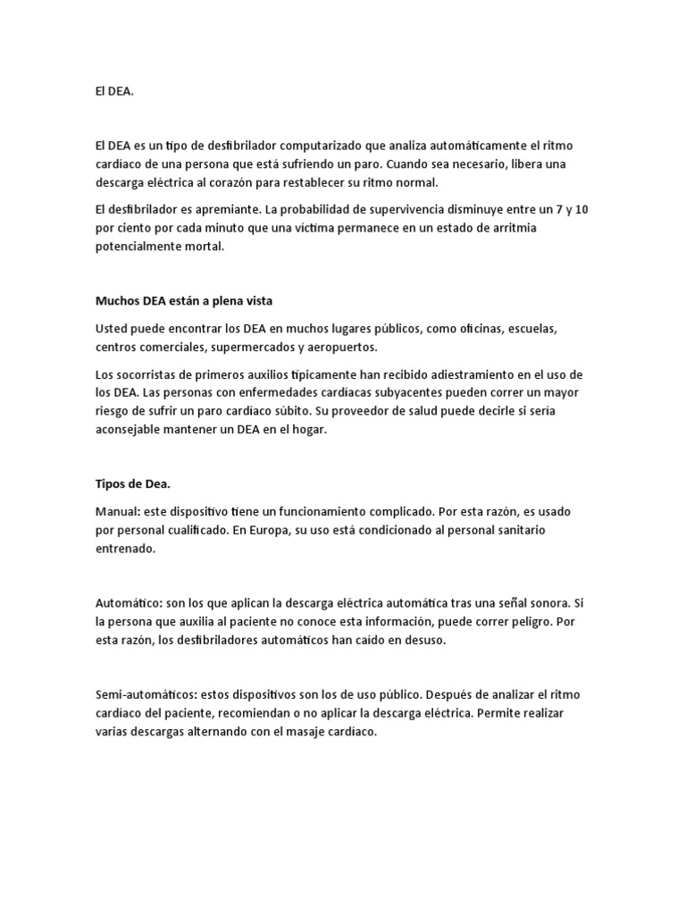¿Qué es un DEA y cómo funciona? | PDF