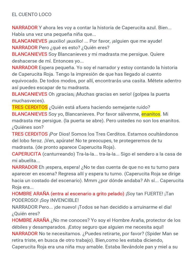 Cuento Loco: Blancanieves y Amigos | PDF | Blanco como la nieve ...