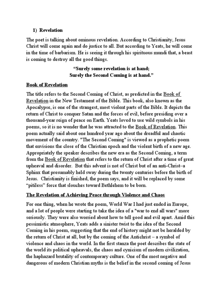 The Second Coming | PDF | Book Of Revelation | Second Coming