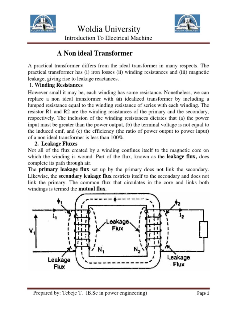 Introduction to Non-Ideal Transformers | PDF | Transformer | Electrical Impedance