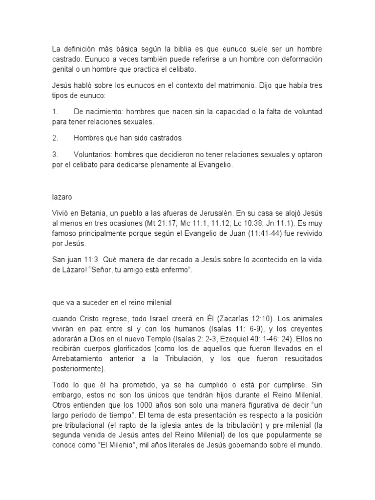 La Definición Más Básica Según La Biblia Es Que Eunuco Suele Ser Un ...