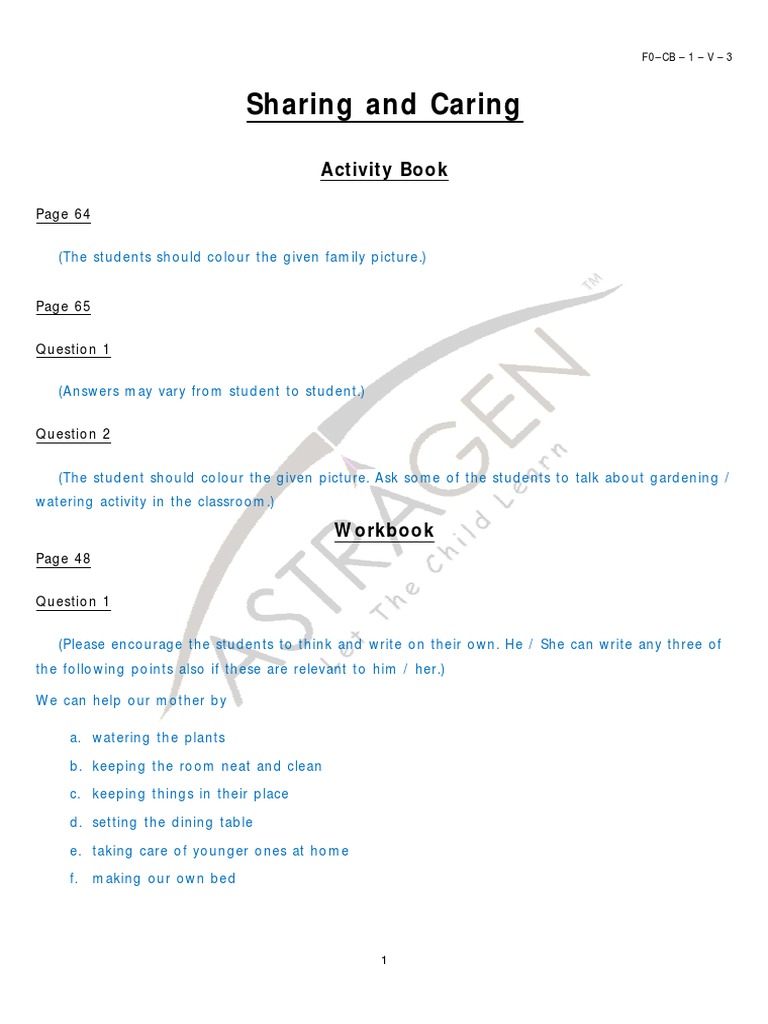 Sharing and Caring: Activity Book | PDF